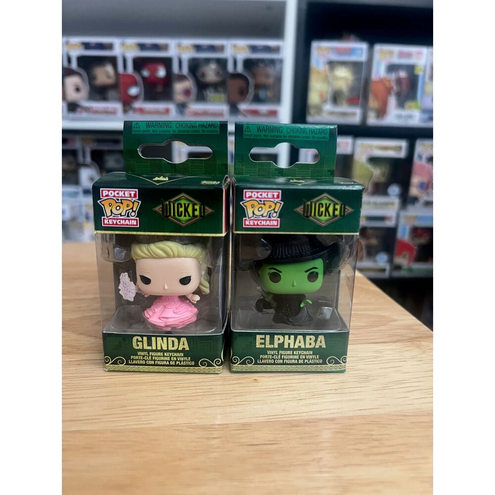 Elphaba & Glinda Wicked Funko Pocket Pop Keychains Mo… - Gem Elphaba & Glinda Wicked Funko Pocket Pop Keychains Mo… - Gem